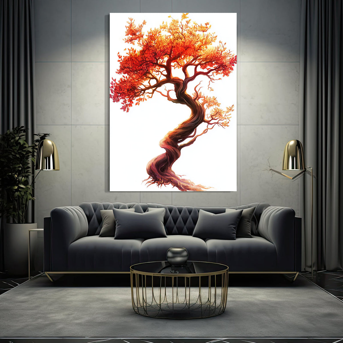 Tableau Arbre De Vie Orange | TableauDecoModerne®