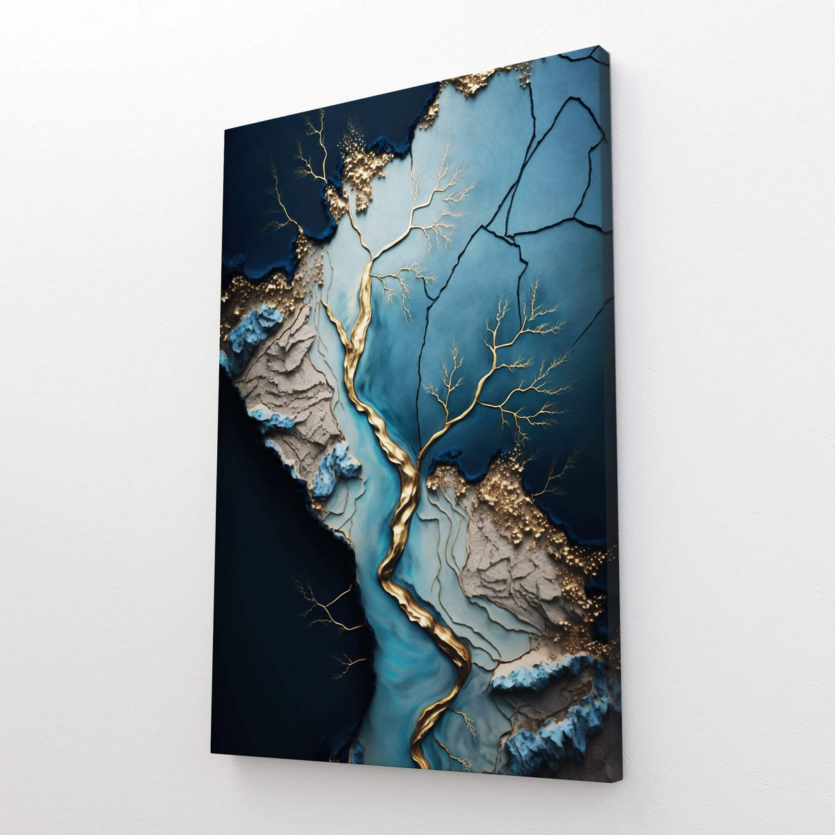 Moderne Tableau Bleu Canard