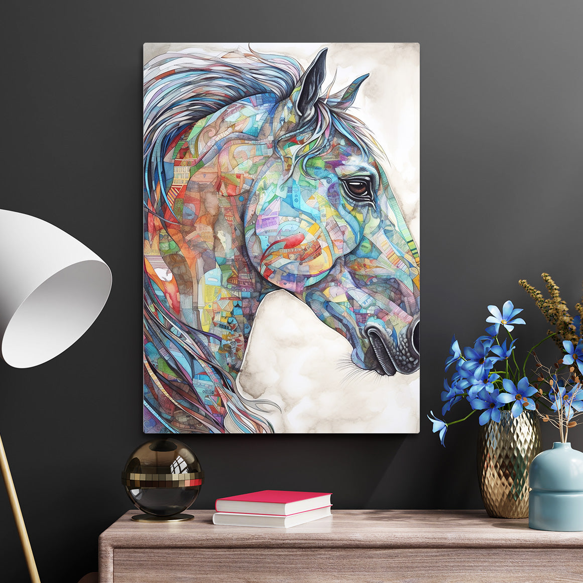 Tableau Cheval Coloré | TableauDecoModerne®