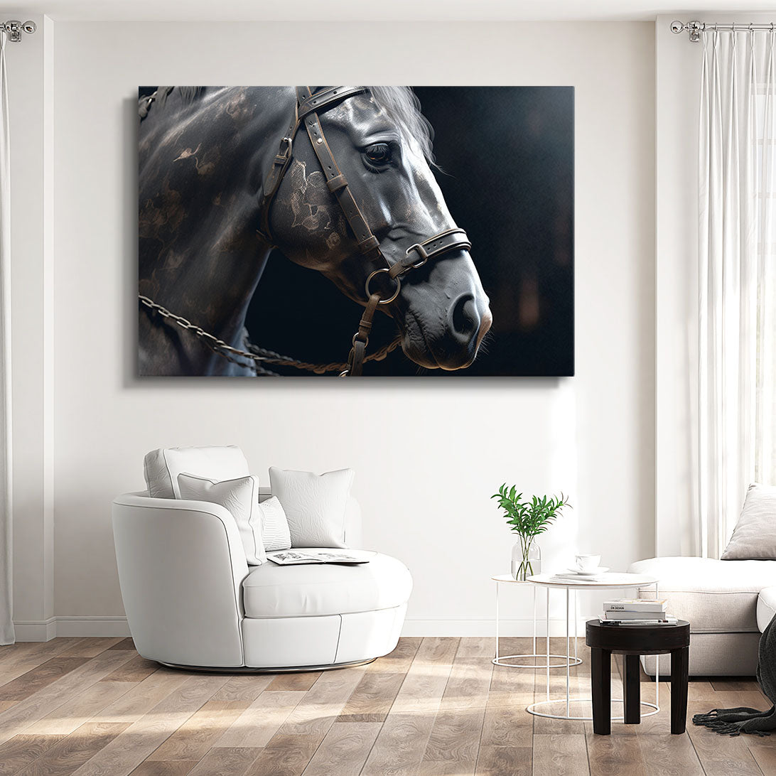 Tableau Cheval Moderne Noir | TableauDecoModerne®