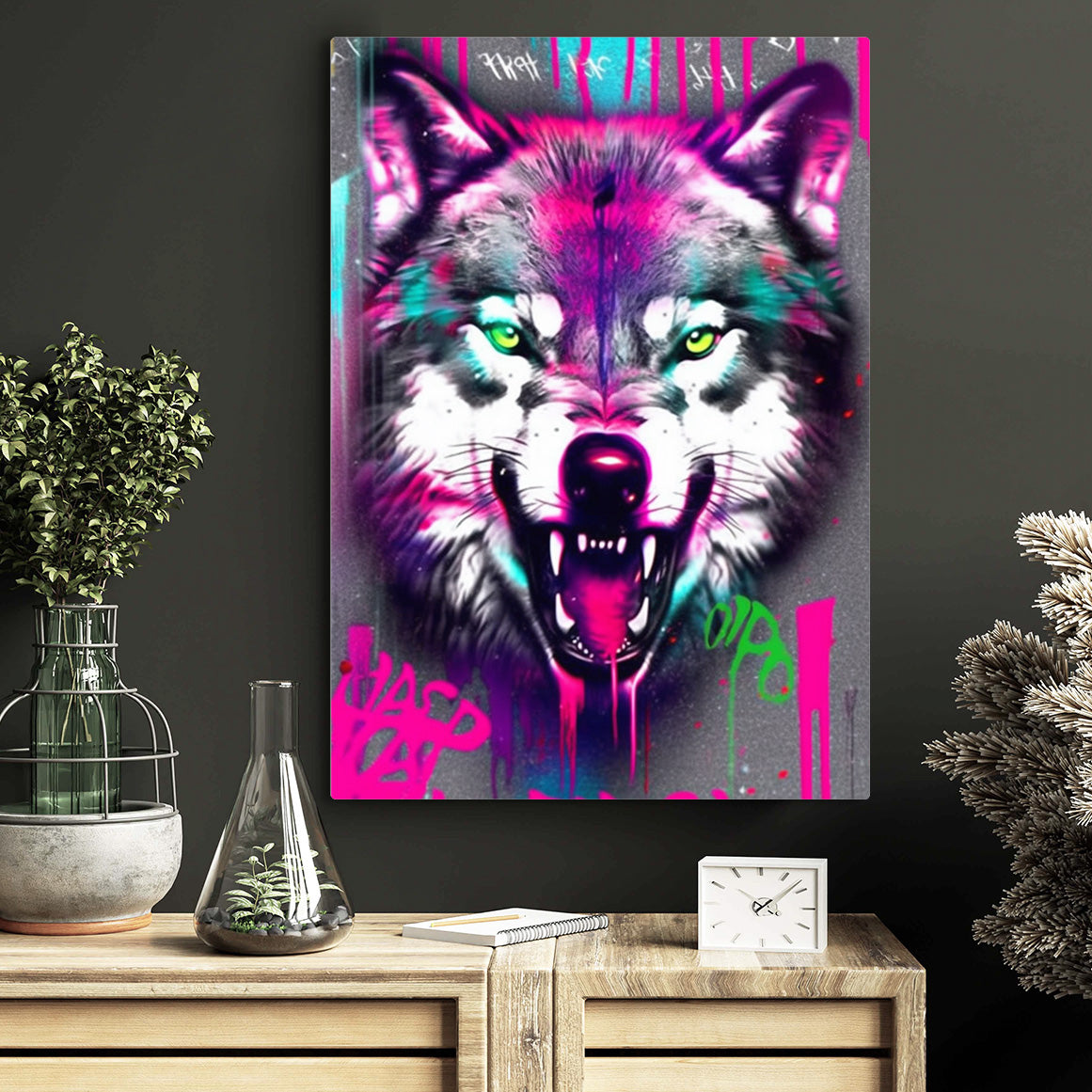 Wolf Street Art Painting | TableauDecoModerne®