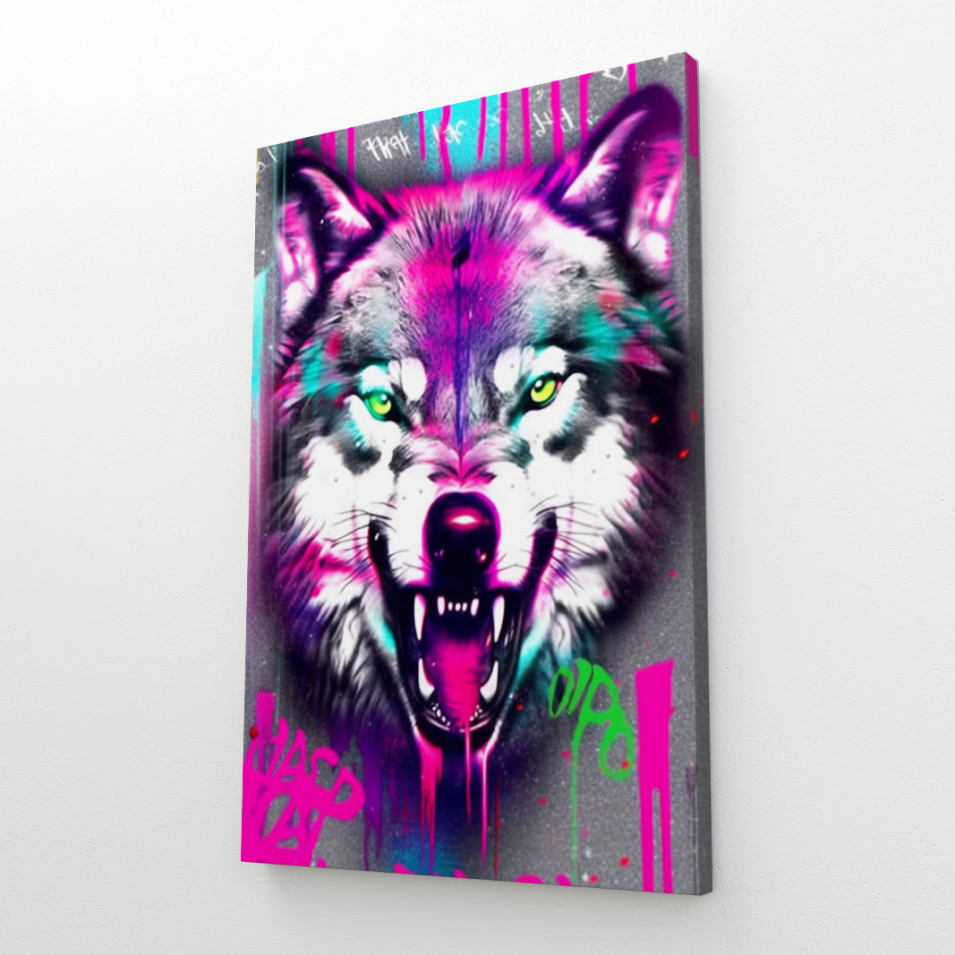 Wolf Street Art Painting | TableauDecoModerne®