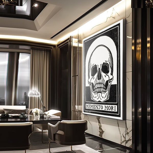 Tableau Tete de Mort Noir Et Blanc | TableauDecoModerne®