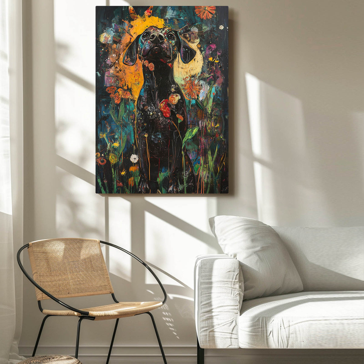 Salon Tableau Chien | TableauDecoModerne®