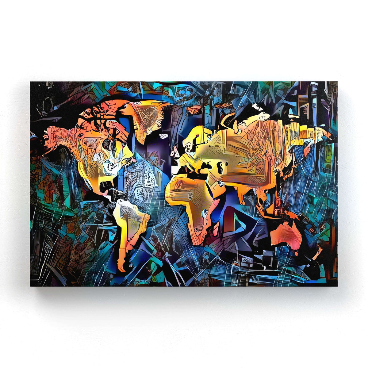 Modern World Map Painting | TableauDecoModerne®