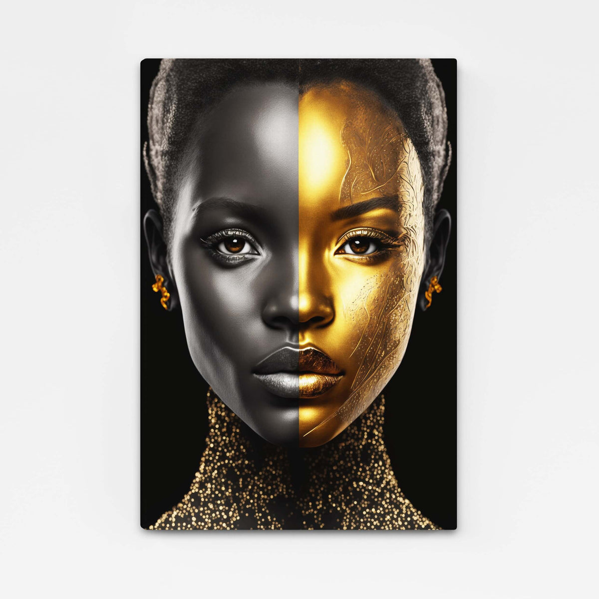 Black and Gold African Woman Painting | TableauDecoModerne®