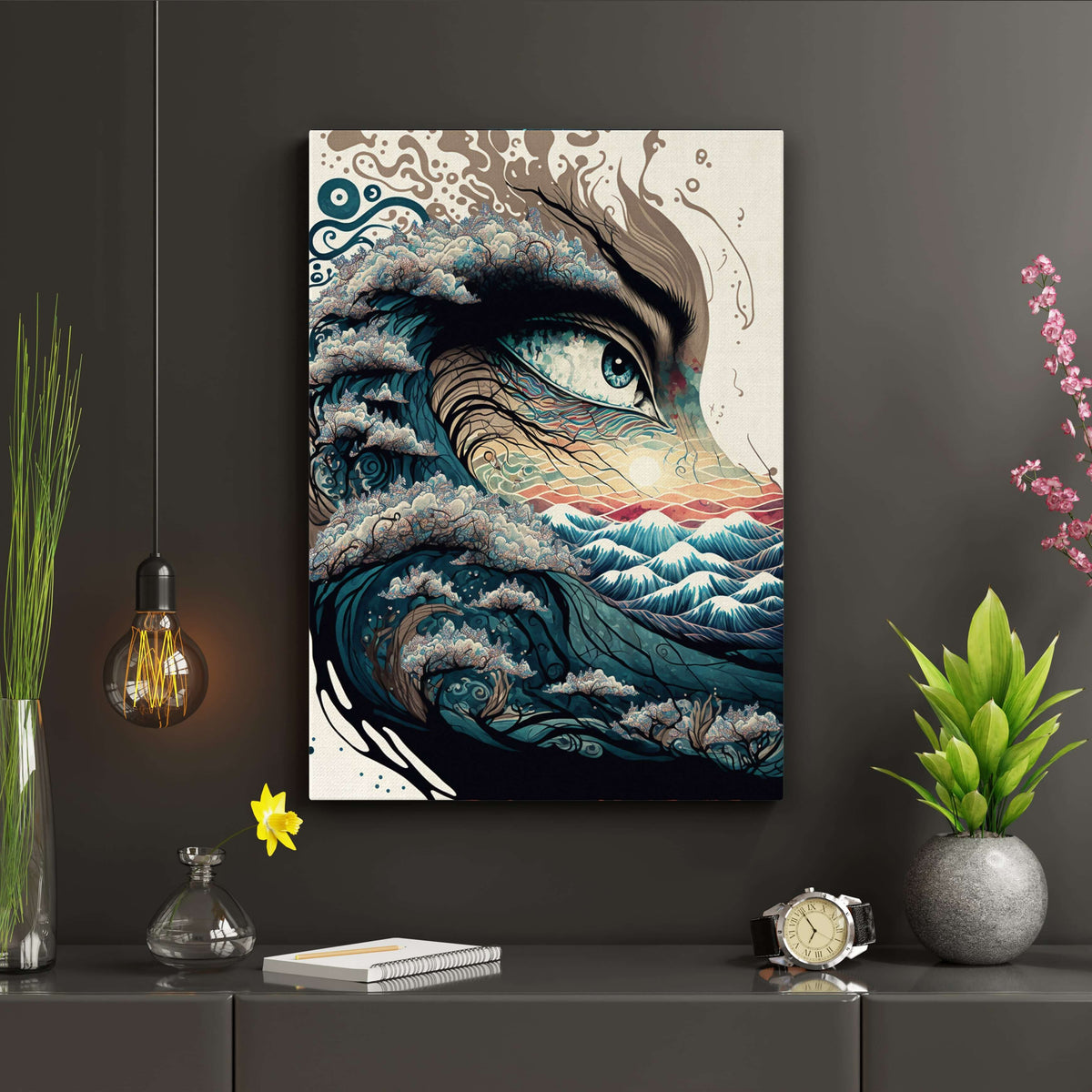 Tableau Vague Japon Abstrait | TableauDecoModerne®